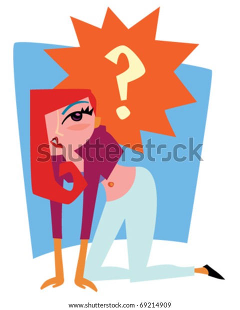 Wondering Woman Stock Vector (Royalty Free) 69214909 | Shutterstock