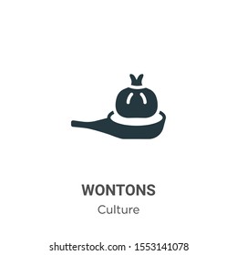 Wontons Vector Icon On White Background Stock Vector (Royalty Free ...