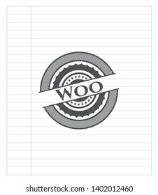 Woo Emblem Draw Pencil Effect Vector Stock Vector (Royalty Free ...