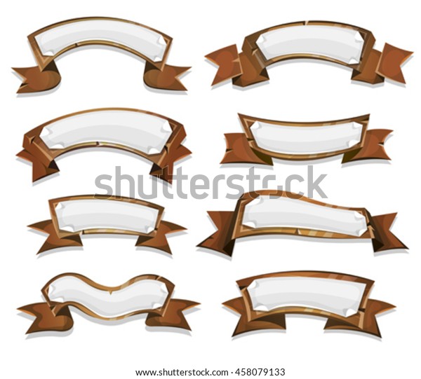 Wood Banners Ribbons Game Ui Illustration: Vector có sẵn (miễn phí bản ...