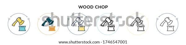 Wood Chop Icon Filled Thin Line Stock Vector (Royalty Free) 1746547001 ...
