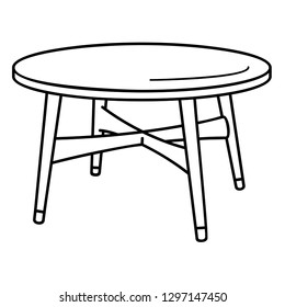 Wood Coffee Table Vector Outline Icon: เวกเตอร์สต็อก (ปลอดค่าลิขสิทธิ์ ...