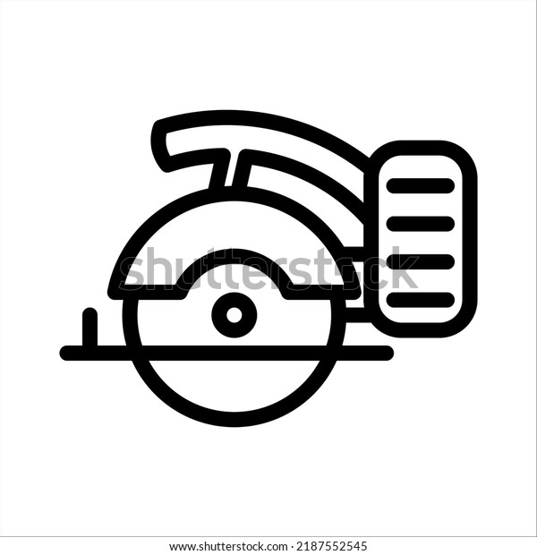 Wood Cutting Machine Icon On White Stock Vector (Royalty Free ...