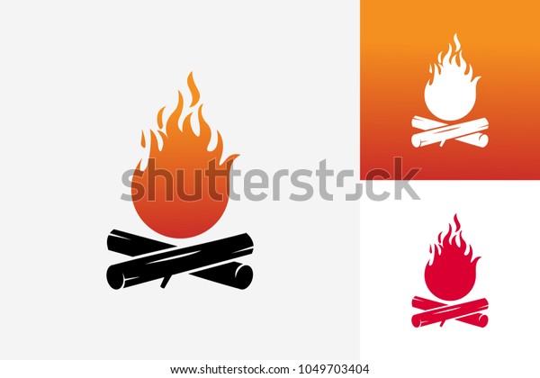 Wood Fire Logo Template Design Vector Stock Vector (Royalty Free ...