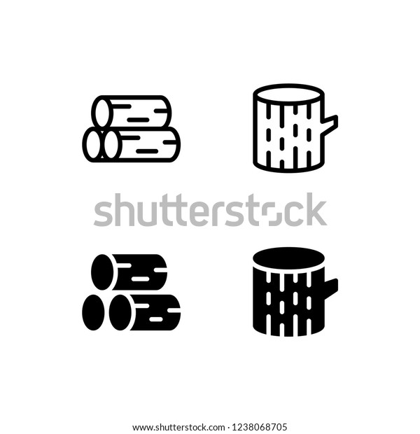 Wood Icon Logo Vector Symbol Timber Stock Vector (Royalty Free ...