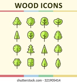 Wood Icons Trees Stock Vector (Royalty Free) 321905414 | Shutterstock