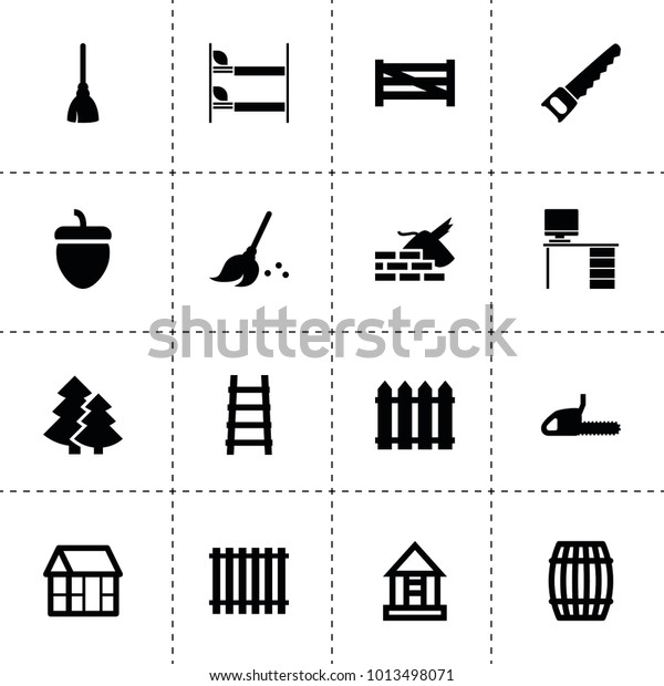 Wood Icons Vector Collection Filled Wood Stock Vector (Royalty Free ...