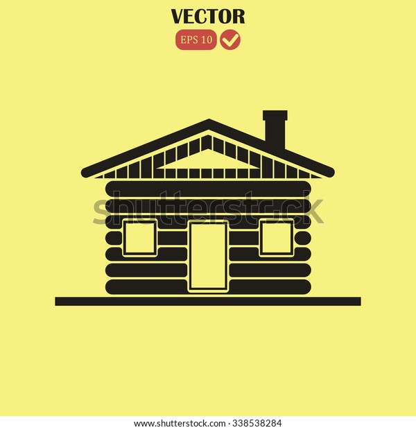 Wood Log House Icon Vector Stock Vector (Royalty Free) 338538284