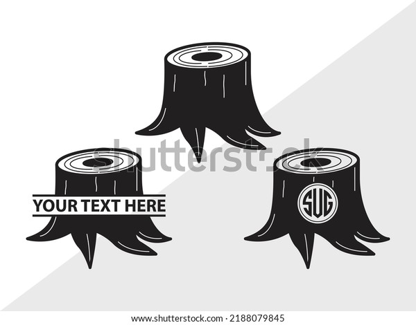 Wood Log Monogram Svg Printable Vector Stock Vector (Royalty Free ...