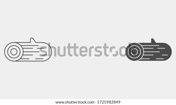 Wood Log Outline Filled Vector Icon Stock Vector (Royalty Free ...