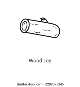 Wood Log Vector Outline Icon Design Stock Vector (Royalty Free ...