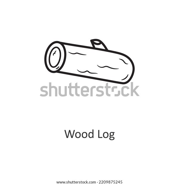 Wood Log Vector Outline Icon Design Stock Vector (Royalty Free ...