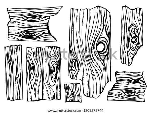 Wood Texture Planks Broken Pieces Isolated Stock Vector (Royalty Free ...