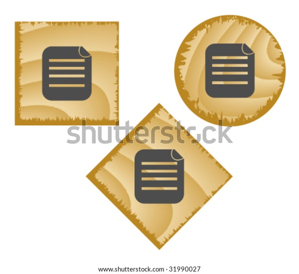 Wood Web Buttons Vector Illustration Stock Vector (Royalty Free ...