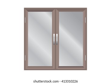 Wood Window Glass Vector Stock Vector (Royalty Free) 413310226 ...