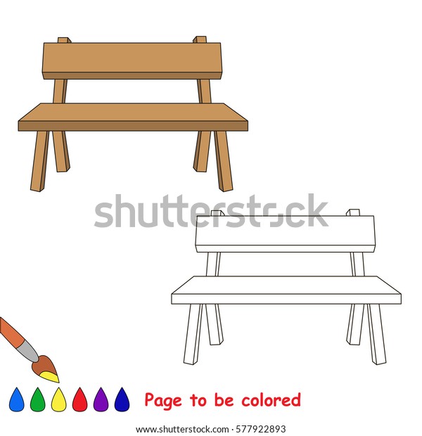 Wooden Bench Be Colored Coloring Book: เวกเตอร์สต็อก (ปลอดค่าลิขสิทธิ์ ...