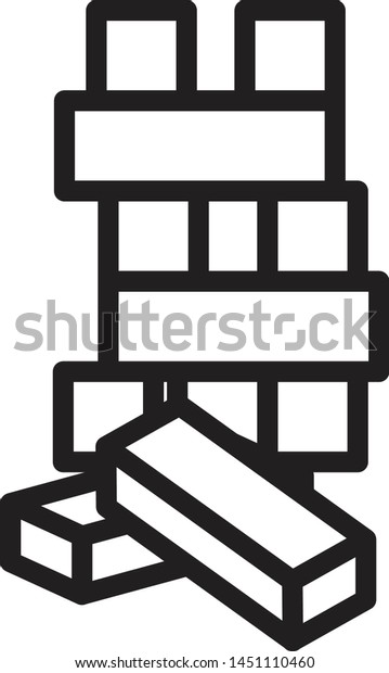 Wooden Block Icon Wooden Toy Icon Stock Vector (Royalty Free ...