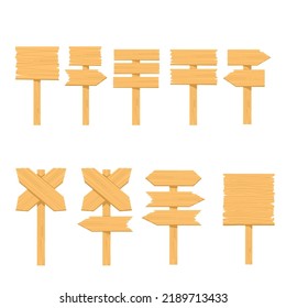 Wooden Board Sign Vector Set Collection Stock Vector (Royalty Free ...
