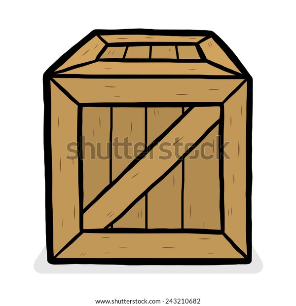 Wooden Box Cartoon Vector Illustration Hand: เวกเตอร์สต็อก (ปลอดค่า ...