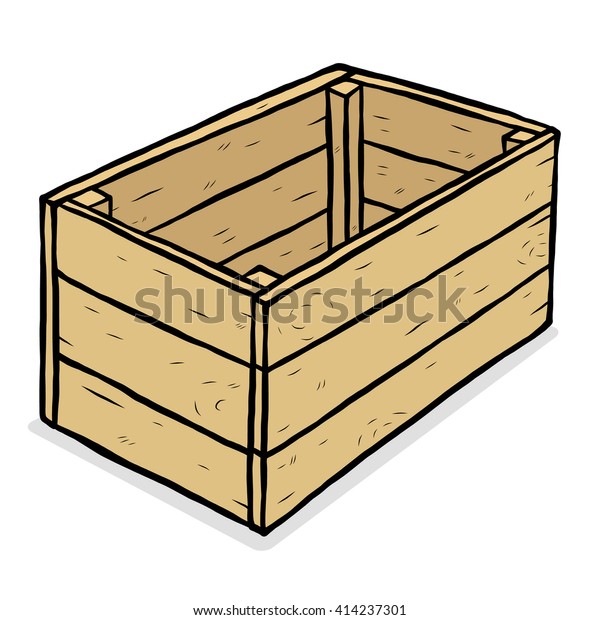 Wooden Box Cartoon Vector Illustration Hand : image vectorielle de ...