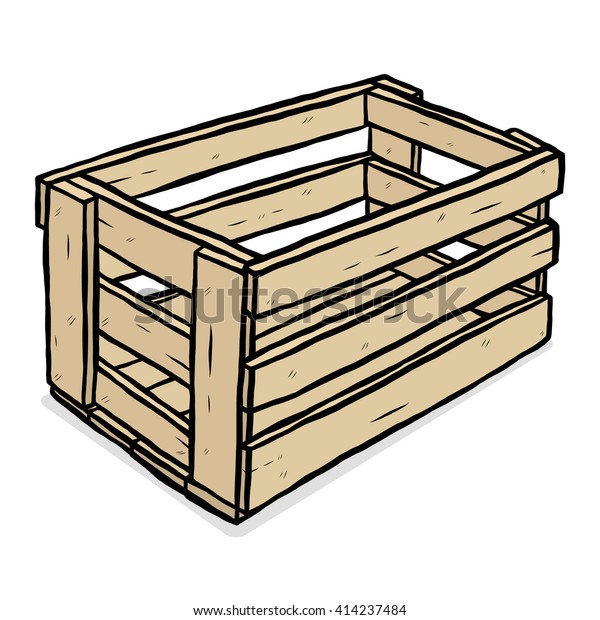 Wooden Box Cartoon Vector Illustration Hand Stock Vector (Royalty Free ...
