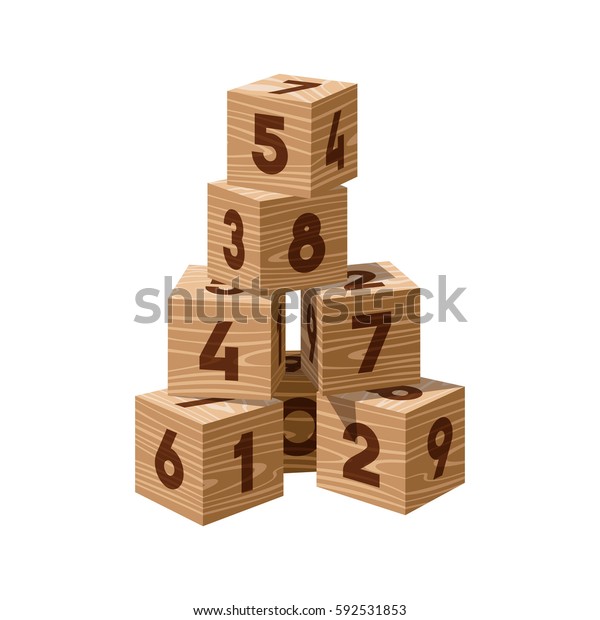 Wooden Bricks Building Tower Block Vector Stock Vector (Royalty Free ...