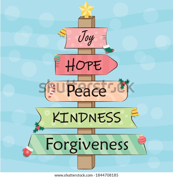 Wooden Christmas Tree Word Stack Stock Vector (Royalty Free) 1844708185 ...