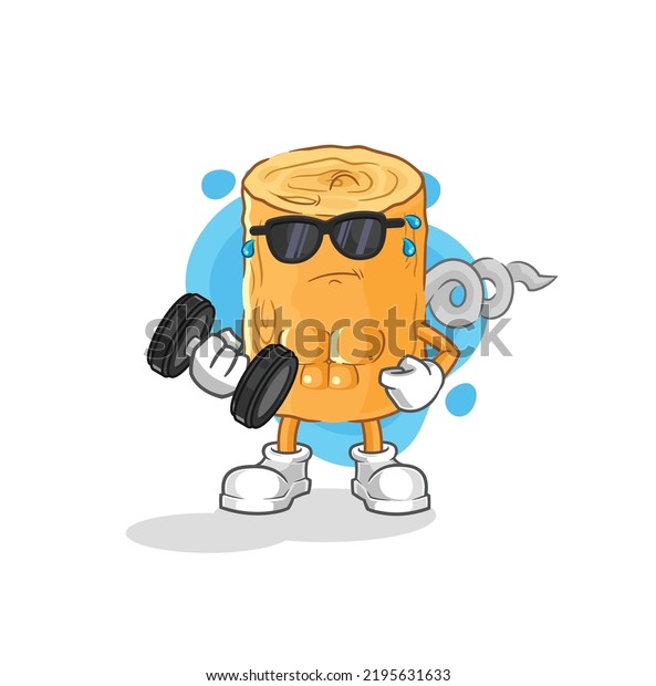 Wooden Corkscrew Lifting Dumbbell Vector Cartoon Stock Vector (Royalty ...