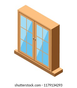 Wooden Crockery Unit Flat Design Icon Stock Vector (Royalty Free ...
