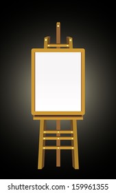Blank Art Board Wooden Easel Front Stock Vector (Royalty Free ...