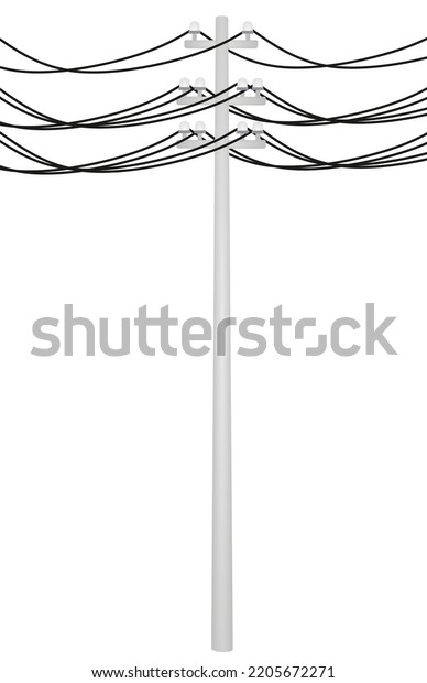 Wooden Energy Transmission Post Vector Illustration Stock Vector ...