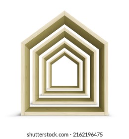 Wooden House Frames Standing Perspective On Stock Vector (Royalty Free ...