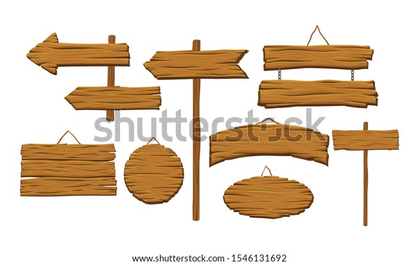 Wooden Indicators Vector Set Rustic Road Stock Vector (Royalty Free ...