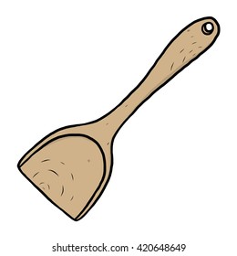 Wooden Kitchen Spade Cartoon Vector Illustration Stock Vector (Royalty ...