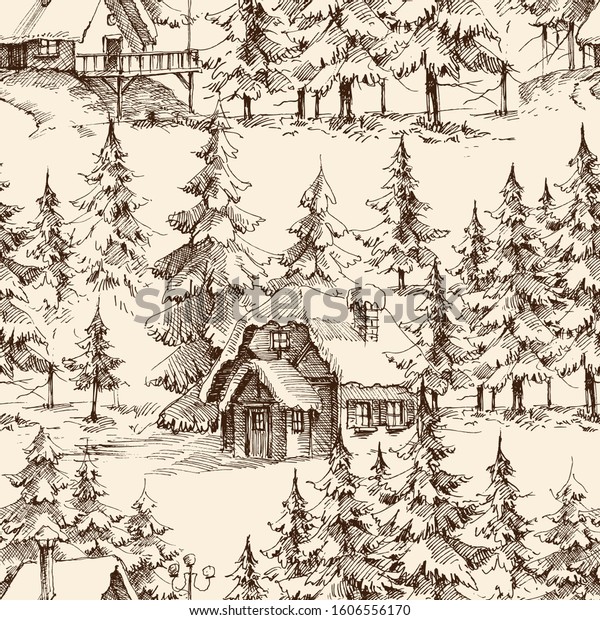 662 Winter Lodge Drawing Images, Stock Photos & Vectors | Shutterstock