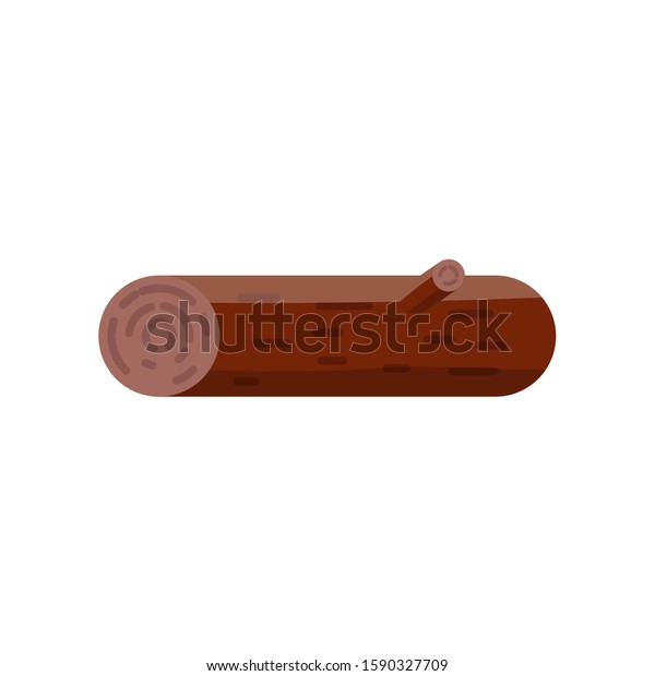 Wooden Log Twig Flat Style Illustration Stock Vector (Royalty Free ...