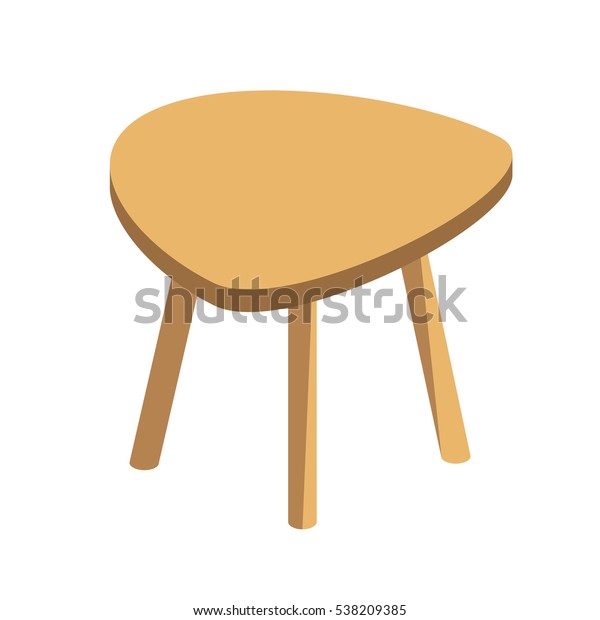 Wooden Low Table Three Legs Triangular Stock Vector (Royalty Free ...