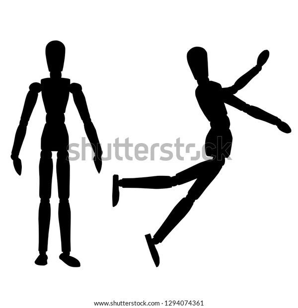 Wooden Mannequin Collection Stock Vector (Royalty Free) 1294074361