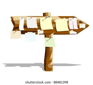 Wooden Message Board Stock Vector (Royalty Free) 88481398 | Shutterstock