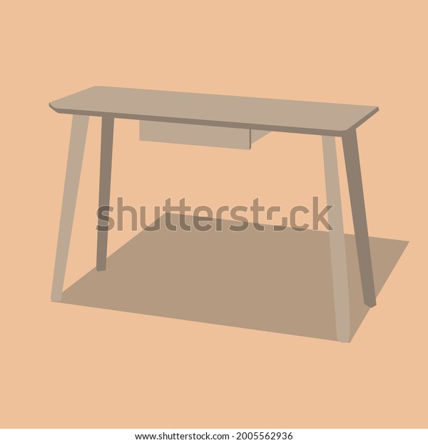 Wooden Office Kitchen Table Interior Stock Vector (Royalty Free ...