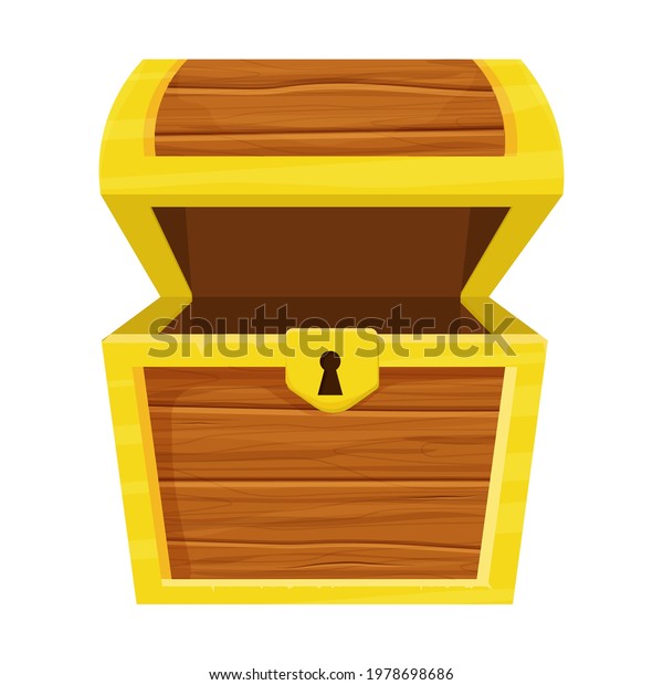 Wooden Open Empty Chest Cartoon Style Stock Vector (Royalty Free ...