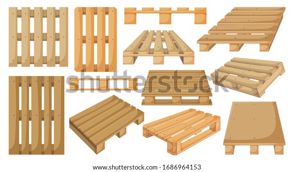 Wooden Pallet Vector Cartoon Set Icon Stock Vector (Royalty Free ...