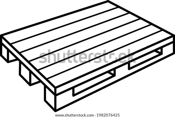 Wooden Pallets Vector Outline Icon Stock Vector (Royalty Free ...