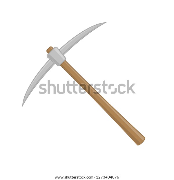 Wooden Pickaxe Flat Style Pick Icon Stock Vector (Royalty Free) 1273404076