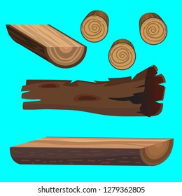 Wooden Platforms Tree Shapes Stock Vector (Royalty Free) 1279362805 ...