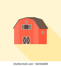 Red Farm Barn Simple Vector Illustration Stock Vector (Royalty Free ...