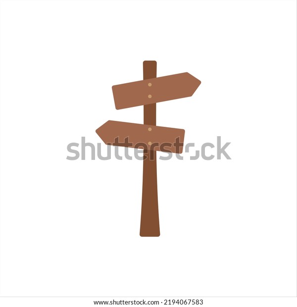 Wooden Road Direction Sign Vector Illustration Stock Vector (Royalty ...