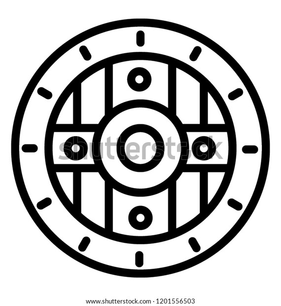 Wooden Round Medieval Shield War Stock Vector (Royalty Free) 1201556503 ...
