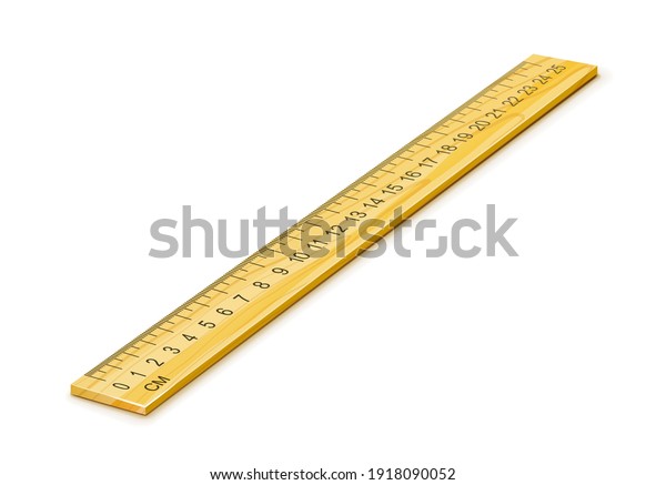 Wooden Ruler Measuring School Inventory 25 Stock Vector (Royalty Free ...