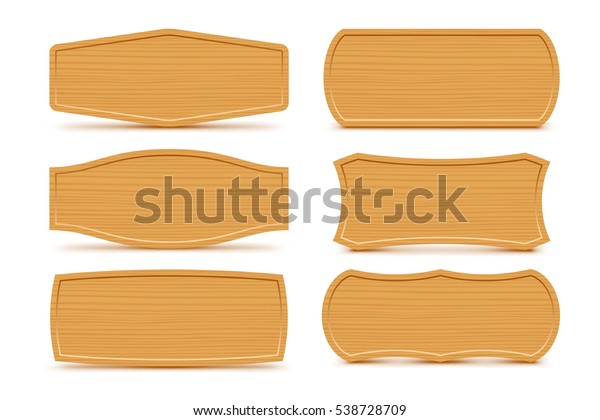 Wooden Shapes Set Stock Vector (Royalty Free) 538728709